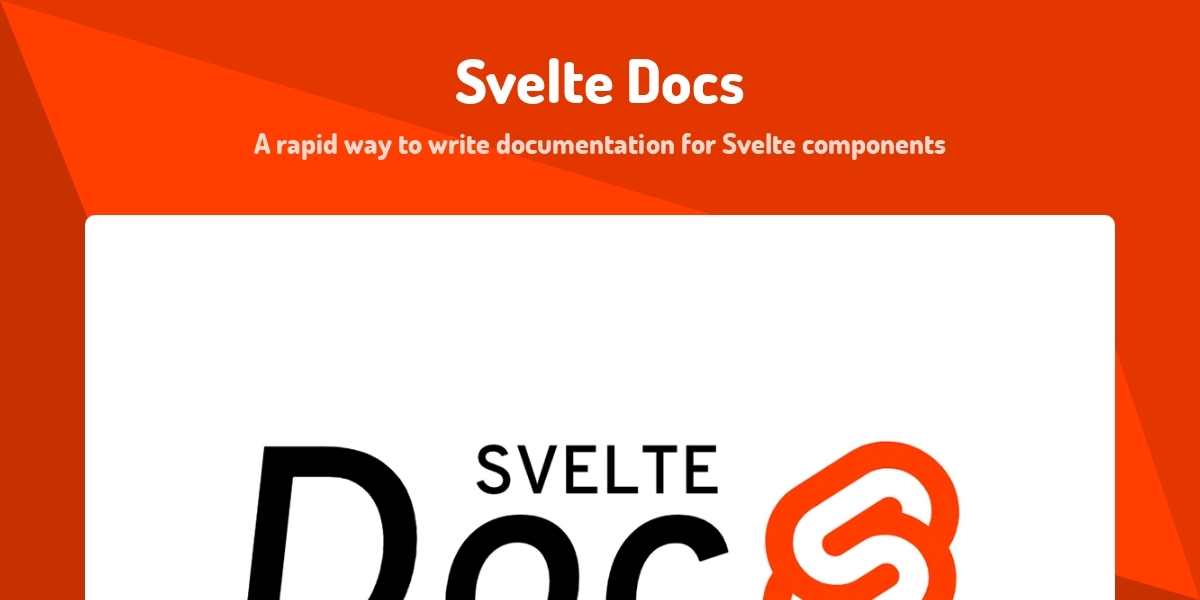 Svelte Docs A Rapid Way To Write Documentation For Svelte Components Made With Svelte